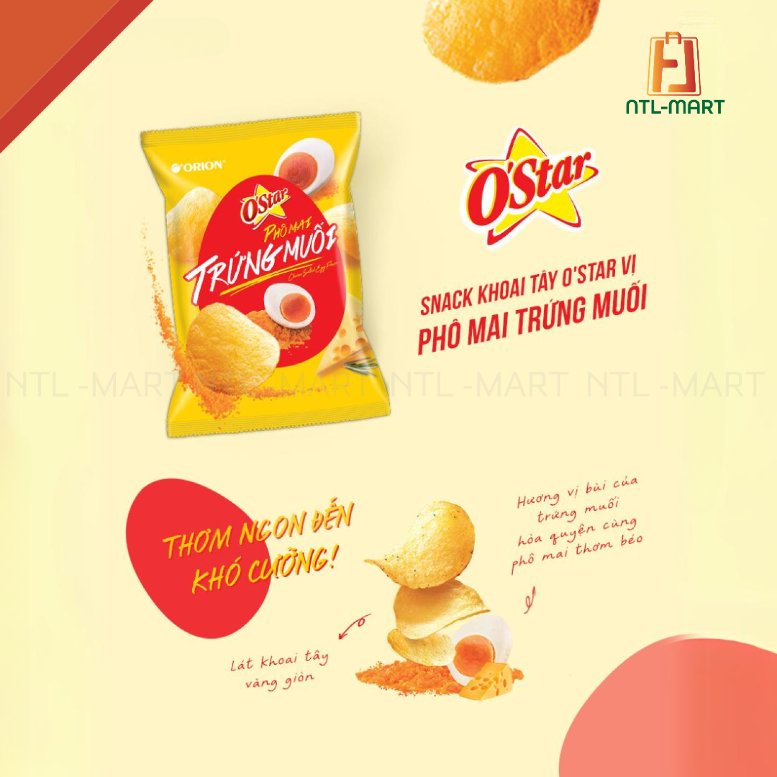 Bánh Snack OStar vị Phô Mai Trứng Muối