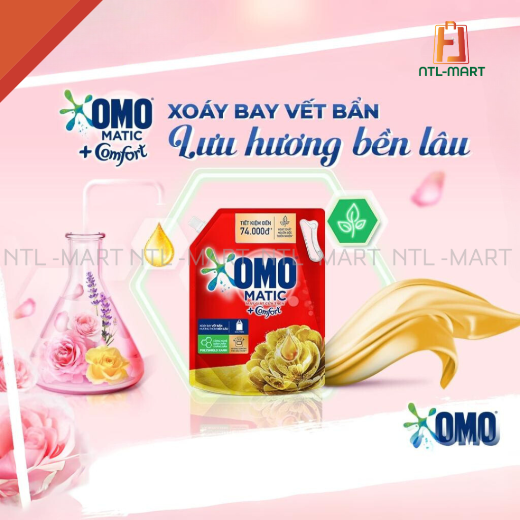 Nước giặt OMO Matic Comfort Tinh Dầu Thơm Cửa Trên Túi 3.6kg